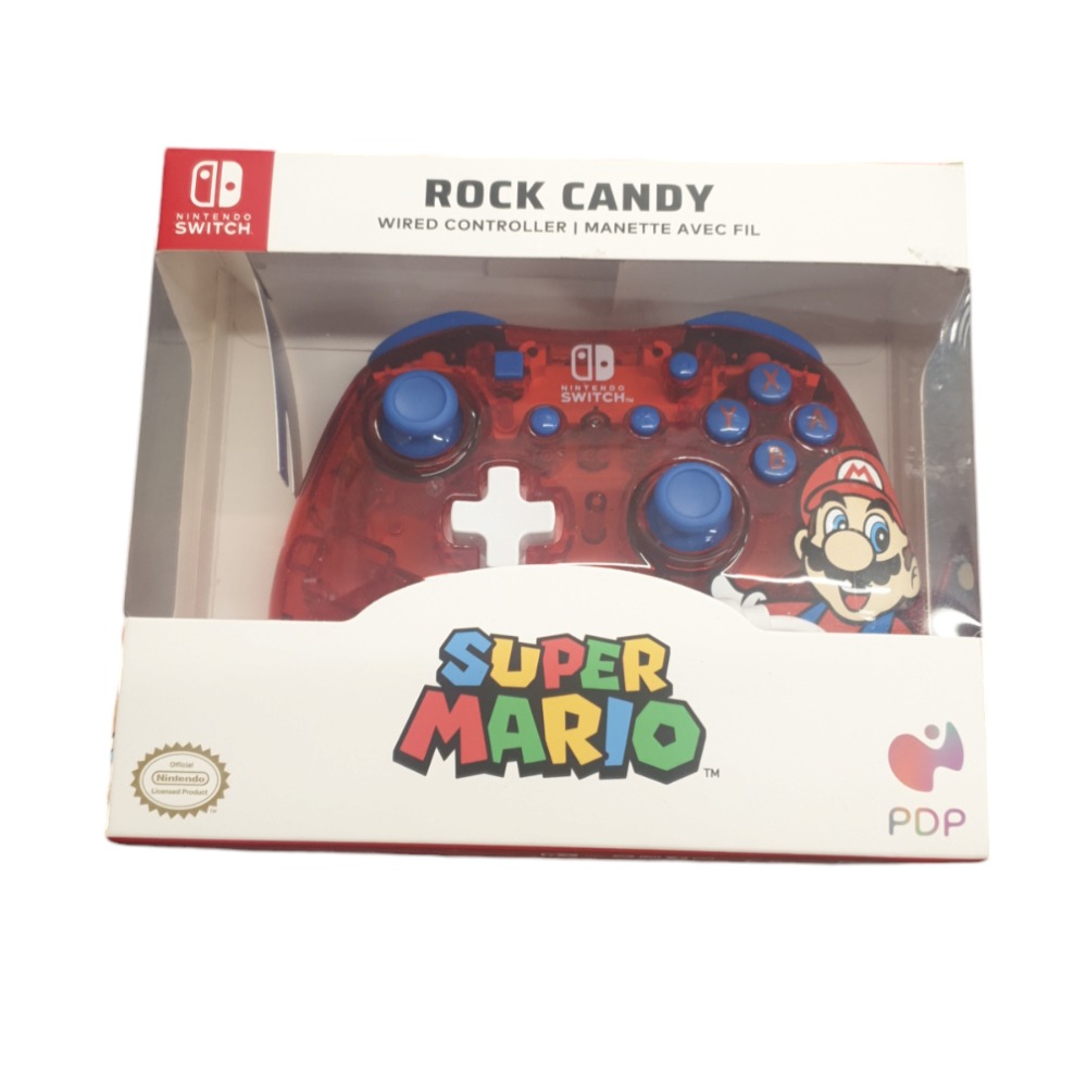Pre-owned Mario Clear Red Wired Switch Controller - Own4Less